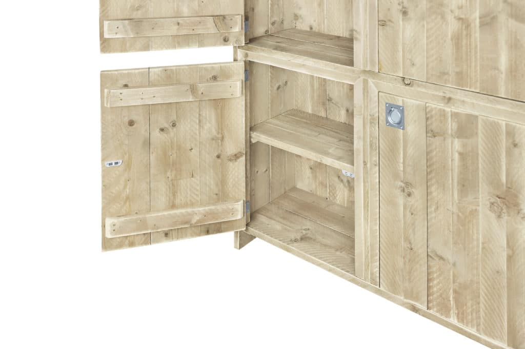 Steigerhouten kast Newport op poten met 4 deuren (-20%) | Bestel nu