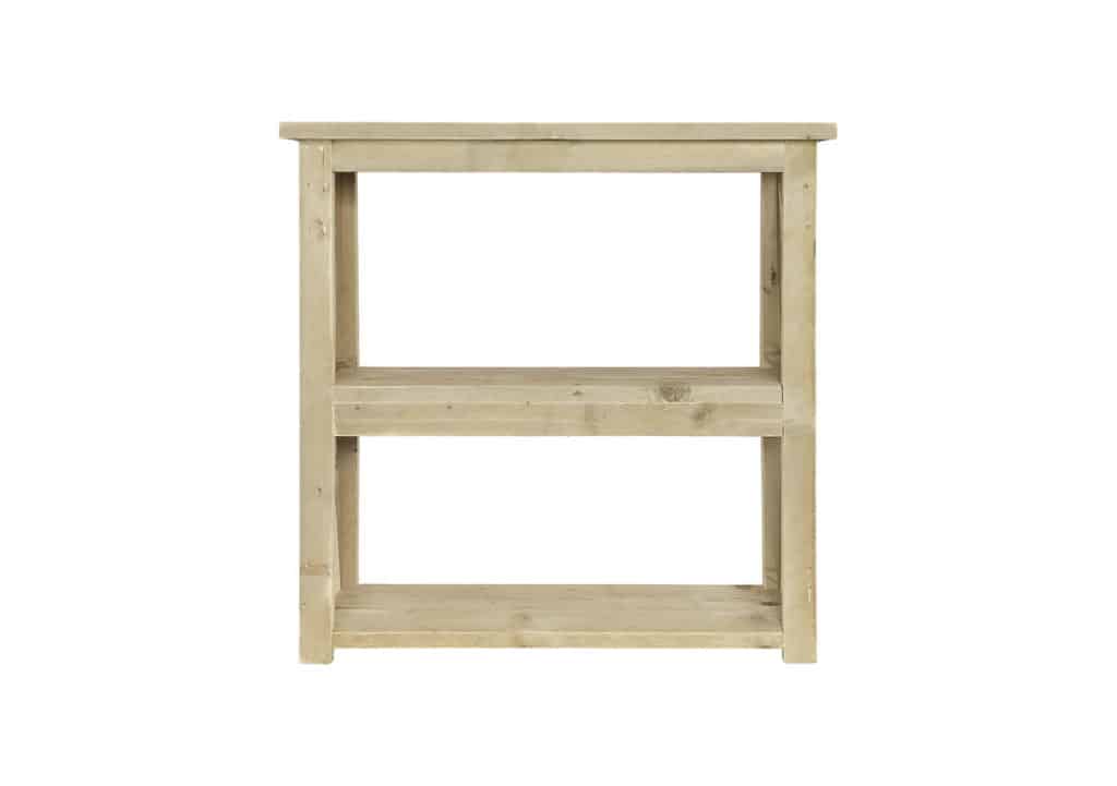 Steigerhouten sidetable Ohley met sierlijke zijkant (-20%) | Bestel nu